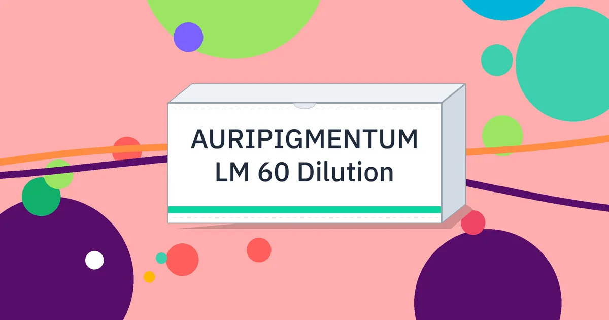 Symbolbild: Packung mit der Aufschrift AURIPIGMENTUM LM 60 Dilution (PZN 12783183) – Verfügbarkeit und Bezug in Apotheken in Frankfurt am Main