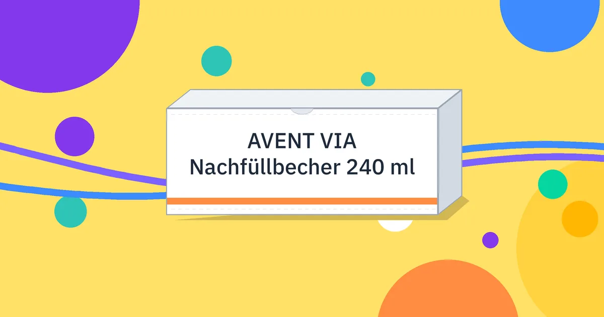 Symbolbild: Packung mit der Aufschrift AVENT VIA Nachfüllbecher 240 ml (PZN 03751623) – Verfügbarkeit und Bezug in Apotheken in Frankfurt am Main