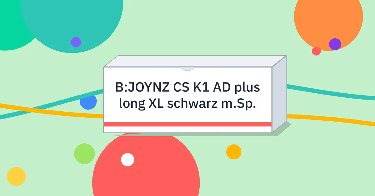 Symbolbild: Packung mit der Aufschrift B:JOYNZ CS K1 AD plus long XL schwarz m.Sp. (PZN 20527873) – Verfügbarkeit und Bezug in Apotheken in Frankfurt am Main