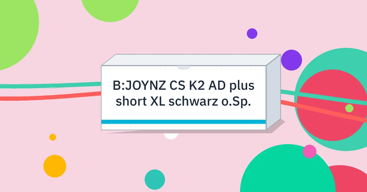 Symbolbild: Packung mit der Aufschrift B:JOYNZ CS K2 AD plus short XL schwarz o.Sp. (PZN 20525986) – Verfügbarkeit und Bezug in Apotheken in Frankfurt am Main