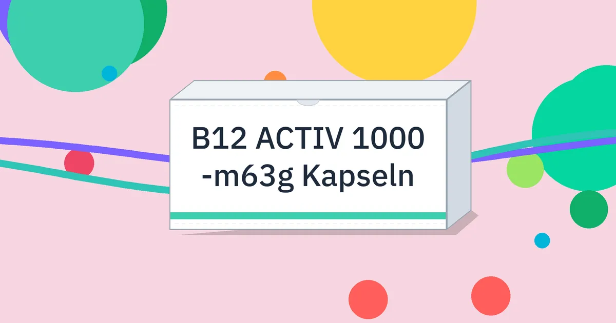 Symbolbild: Packung mit der Aufschrift B12 ACTIV 1000 -m63g Kapseln (PZN 18458219) – Verfügbarkeit und Bezug in Apotheken in Frankfurt am Main