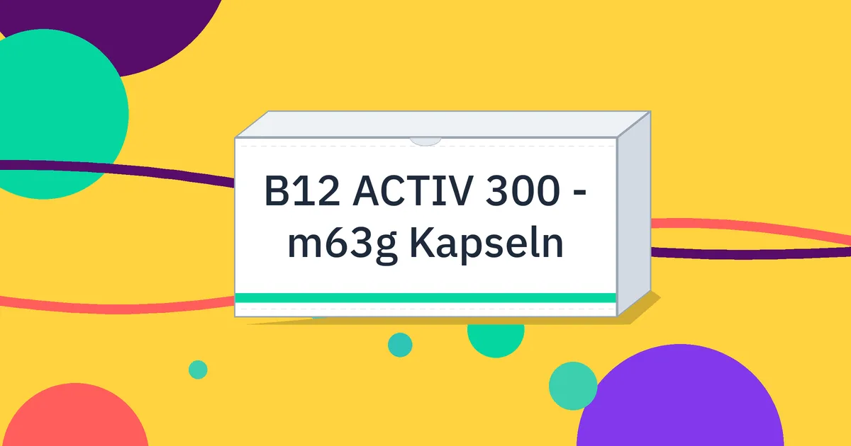 Symbolbild: Packung mit der Aufschrift B12 ACTIV 300 -m63g Kapseln (PZN 18458171) – Verfügbarkeit und Bezug in Apotheken in Frankfurt am Main