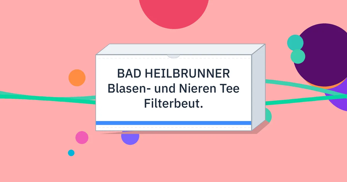 Symbolbild: Packung mit der Aufschrift BAD HEILBRUNNER Blasen- und Nieren Tee Filterbeut. (PZN 12376696) – Verfügbarkeit und Bezug in Apotheken in Frankfurt am Main