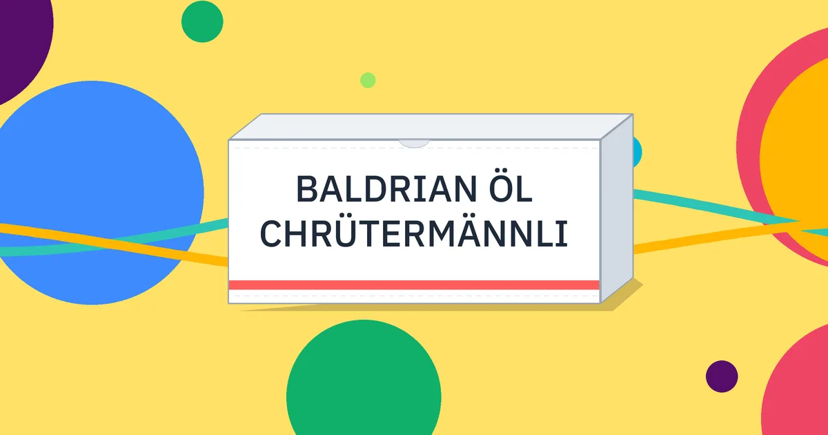 Symbolbild: Packung mit der Aufschrift BALDRIAN ÖL CHRÜTERMÄNNLI (PZN 07196325) – Verfügbarkeit und Bezug in Apotheken in Frankfurt am Main