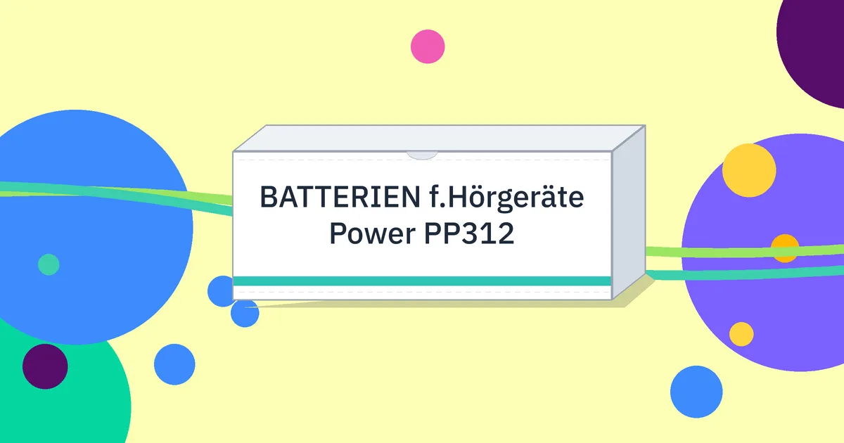 Symbolbild: Packung mit der Aufschrift BATTERIEN f.Hörgeräte Power PP312 (PZN 04877533) – Verfügbarkeit und Bezug in Apotheken in Frankfurt am Main