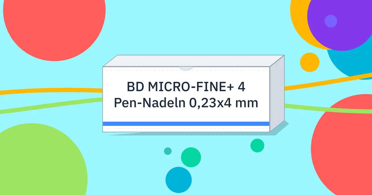 Symbolbild: Packung mit der Aufschrift BD MICRO-FINE+ 4 Pen-Nadeln 0,23x4 mm (PZN 07750796) – Verfügbarkeit und Bezug in Apotheken in Frankfurt am Main