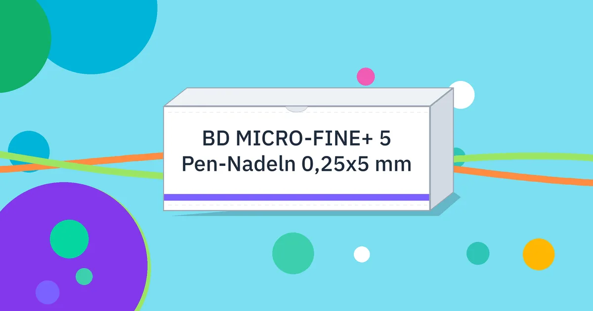 Symbolbild: Packung mit der Aufschrift BD MICRO-FINE+ 5 Pen-Nadeln 0,25x5 mm (PZN 08909827) – Verfügbarkeit und Bezug in Apotheken in Frankfurt am Main
