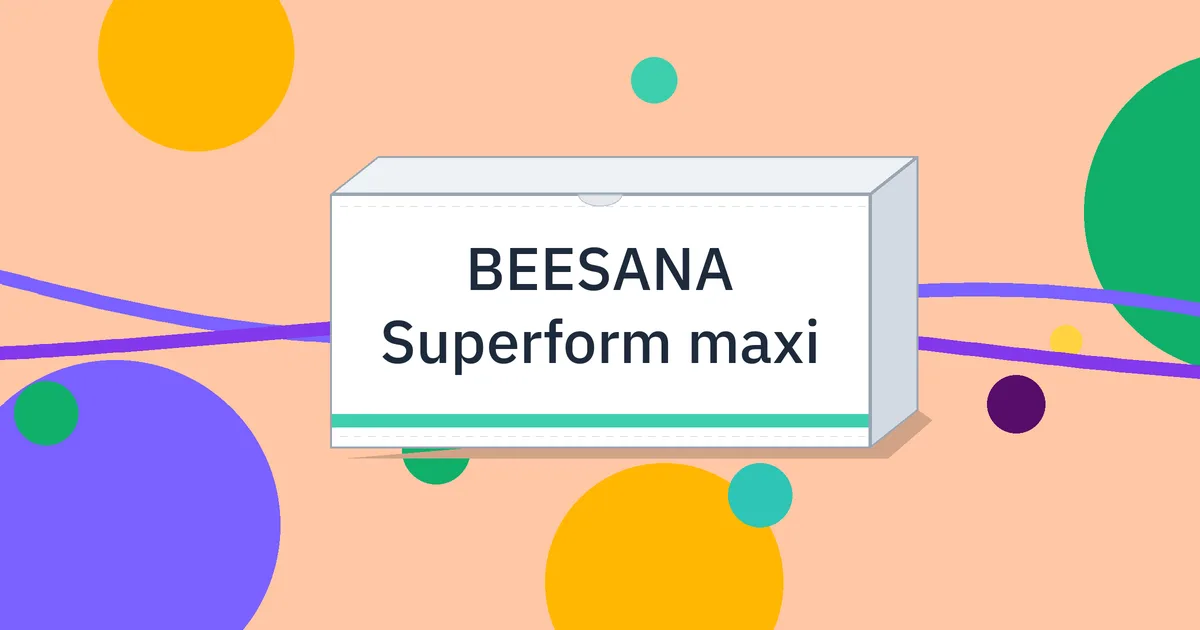 Symbolbild: Packung mit der Aufschrift BEESANA Superform maxi (PZN 07414070) – Verfügbarkeit und Bezug in Apotheken in Frankfurt am Main