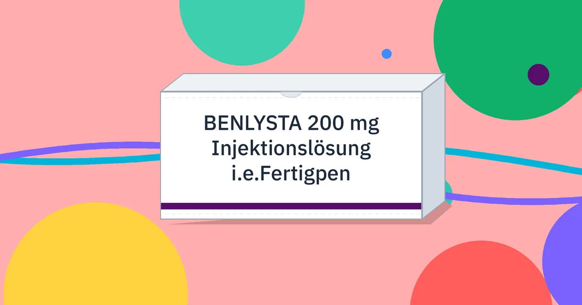 Symbolbild: Packung mit der Aufschrift BENLYSTA 200 mg Injektionslösung i.e.Fertigpen (PZN 19454241) – Verfügbarkeit und Bezug in Apotheken in Frankfurt am Main