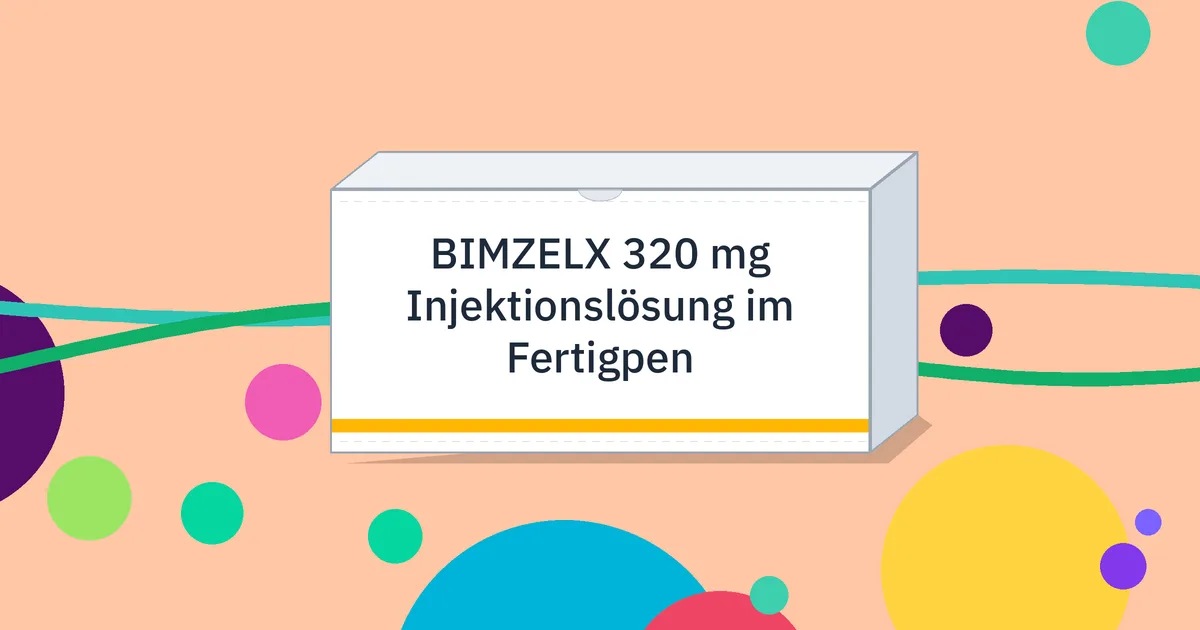 Symbolbild: Packung mit der Aufschrift BIMZELX 320 mg Injektionslösung im Fertigpen (PZN 20168150) – Verfügbarkeit und Bezug in Apotheken in Frankfurt am Main