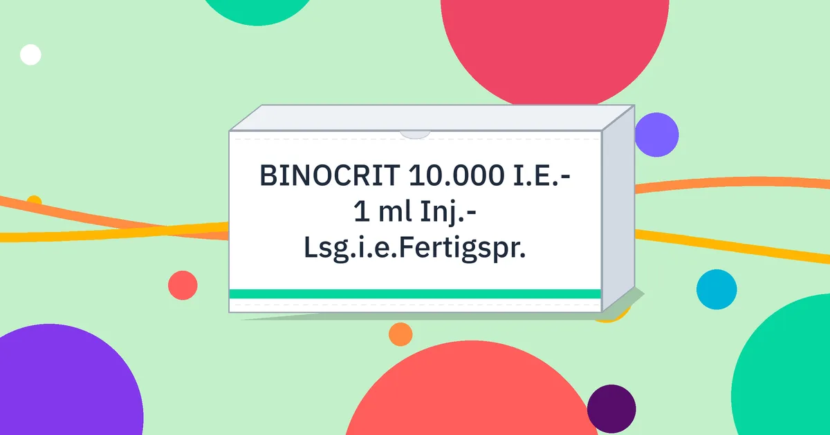 Symbolbild: Packung mit der Aufschrift BINOCRIT 10.000 I.E.-1 ml Inj.-Lsg.i.e.Fertigspr. (PZN 01973325) – Verfügbarkeit und Bezug in Apotheken in Frankfurt am Main