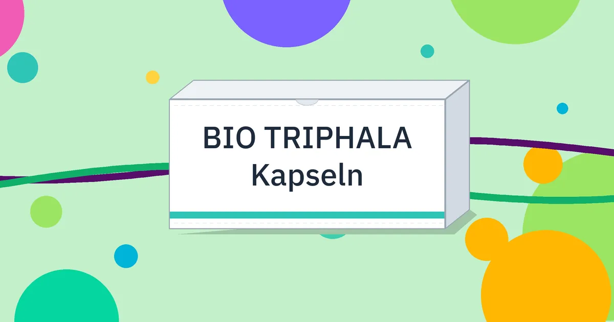 Symbolbild: Packung mit der Aufschrift BIO TRIPHALA Kapseln (PZN 16707262) – Verfügbarkeit und Bezug in Apotheken in Frankfurt am Main