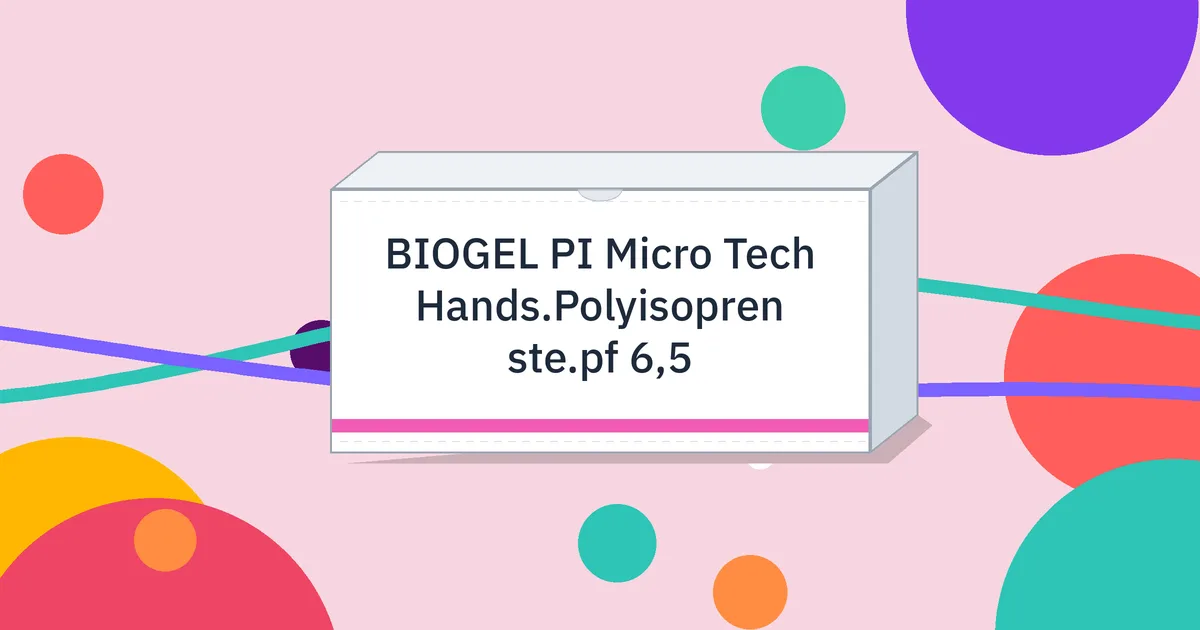 Symbolbild: Packung mit der Aufschrift BIOGEL PI Micro Tech Hands.Polyisopren ste.pf 6,5 (PZN 20866836) – Verfügbarkeit und Bezug in Apotheken in Frankfurt am Main