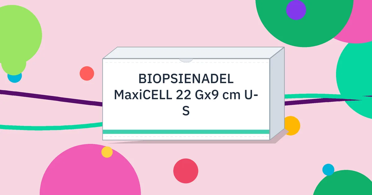 Symbolbild: Packung mit der Aufschrift BIOPSIENADEL MaxiCELL 22 Gx9 cm U-S (PZN 06771081) – Verfügbarkeit und Bezug in Apotheken in Frankfurt am Main