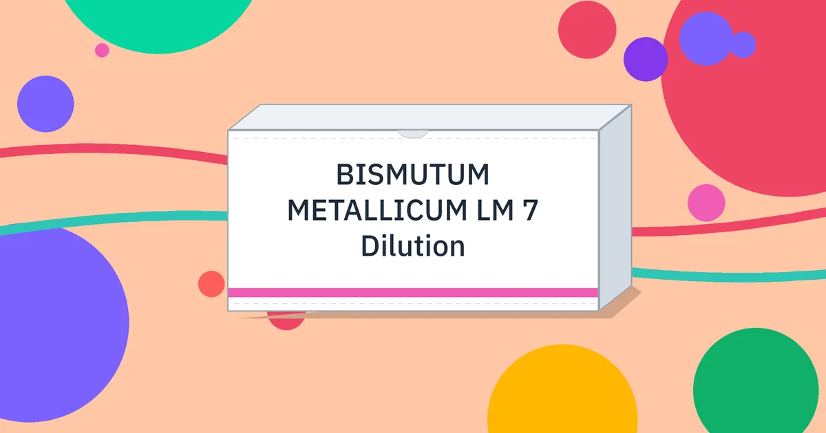 Symbolbild: Packung mit der Aufschrift BISMUTUM METALLICUM LM 7 Dilution (PZN 12794689) – Verfügbarkeit und Bezug in Apotheken in Frankfurt am Main