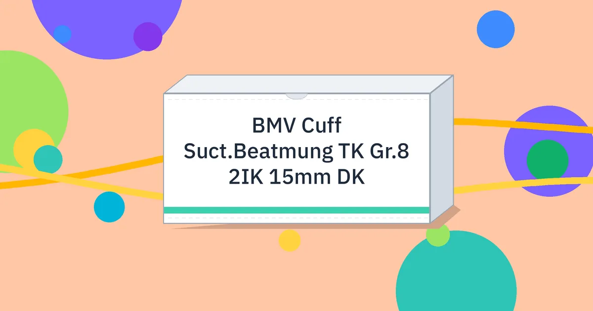 Symbolbild: Packung mit der Aufschrift BMV Cuff Suct.Beatmung TK Gr.8 2IK 15mm DK (PZN 18383266) – Verfügbarkeit und Bezug in Apotheken in Frankfurt am Main