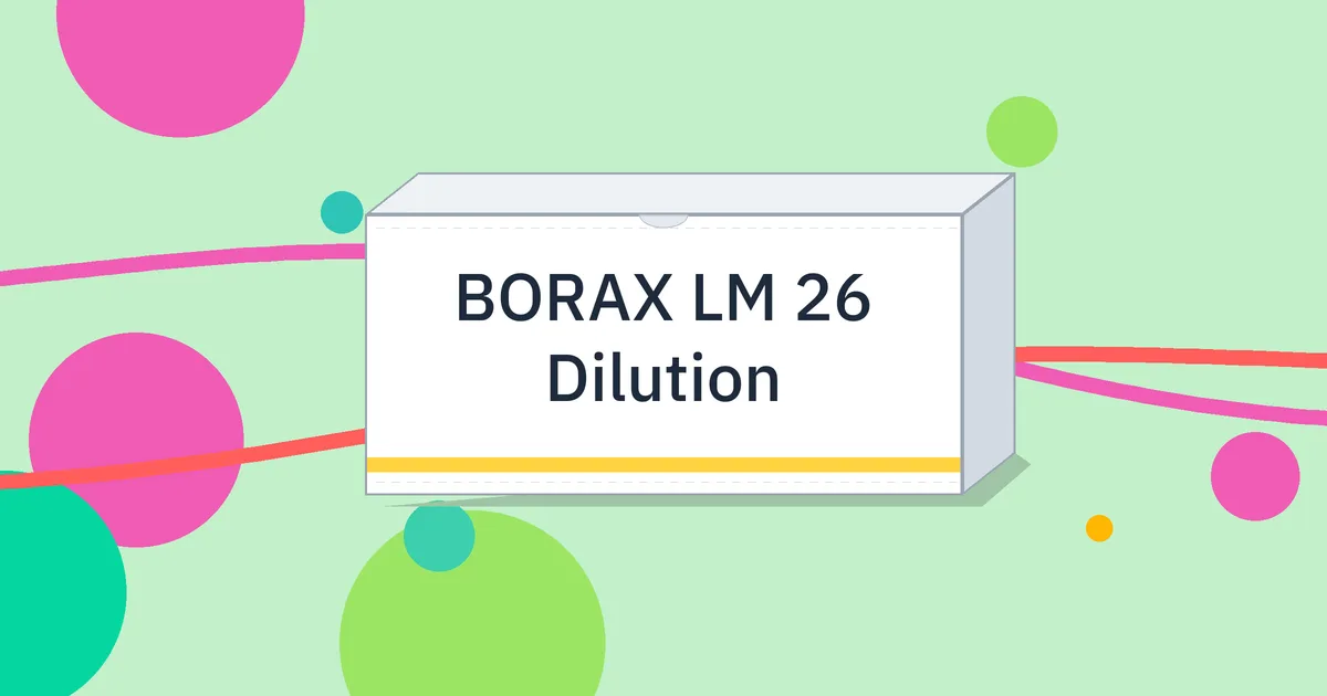 Symbolbild: Packung mit der Aufschrift BORAX LM 26 Dilution (PZN 12796292) – Verfügbarkeit und Bezug in Apotheken in Frankfurt am Main