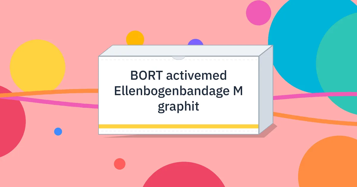 Symbolbild: Packung mit der Aufschrift BORT activemed Ellenbogenbandage M graphit (PZN 17582118) – Verfügbarkeit und Bezug in Apotheken in Frankfurt am Main
