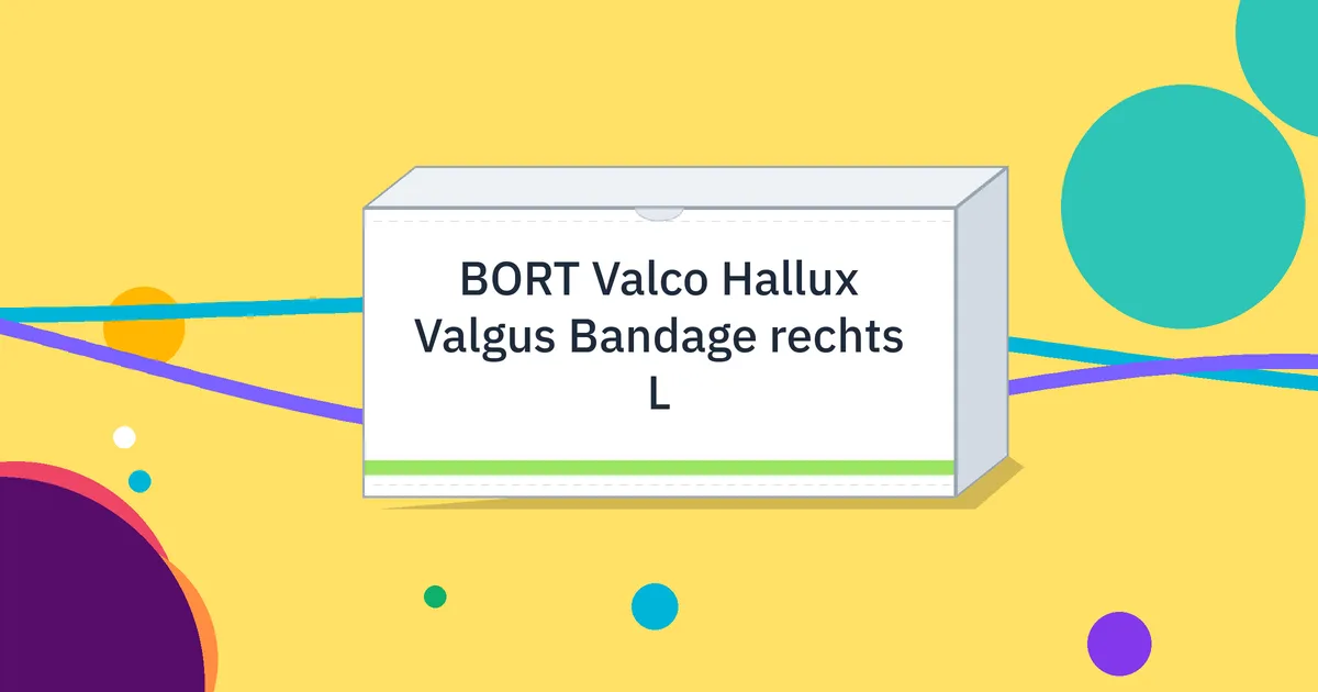 Symbolbild: Packung mit der Aufschrift BORT Valco Hallux Valgus Bandage rechts L (PZN 00633691) – Verfügbarkeit und Bezug in Apotheken in Frankfurt am Main