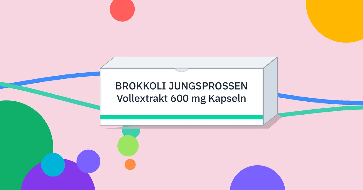 Symbolbild: Packung mit der Aufschrift BROKKOLI JUNGSPROSSEN Vollextrakt 600 mg Kapseln (PZN 10329468) – Verfügbarkeit und Bezug in Apotheken in Frankfurt am Main