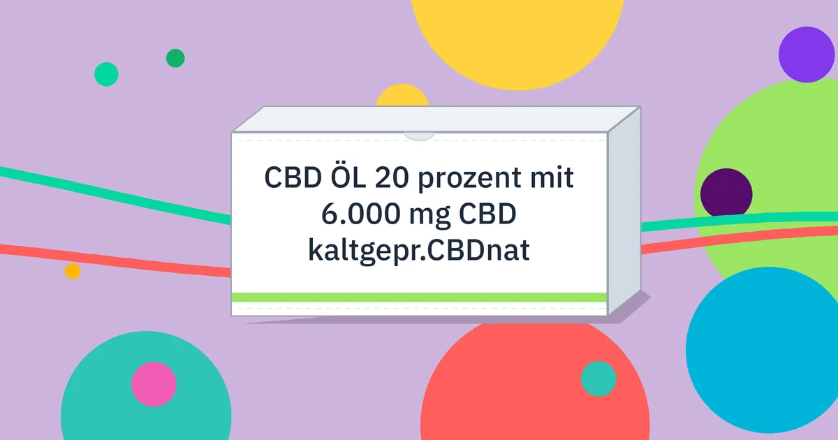 Symbolbild: Packung mit der Aufschrift CBD ÖL 20 prozent mit 6.000 mg CBD kaltgepr.CBDnat (PZN 18413903) – Verfügbarkeit und Bezug in Apotheken in Frankfurt am Main
