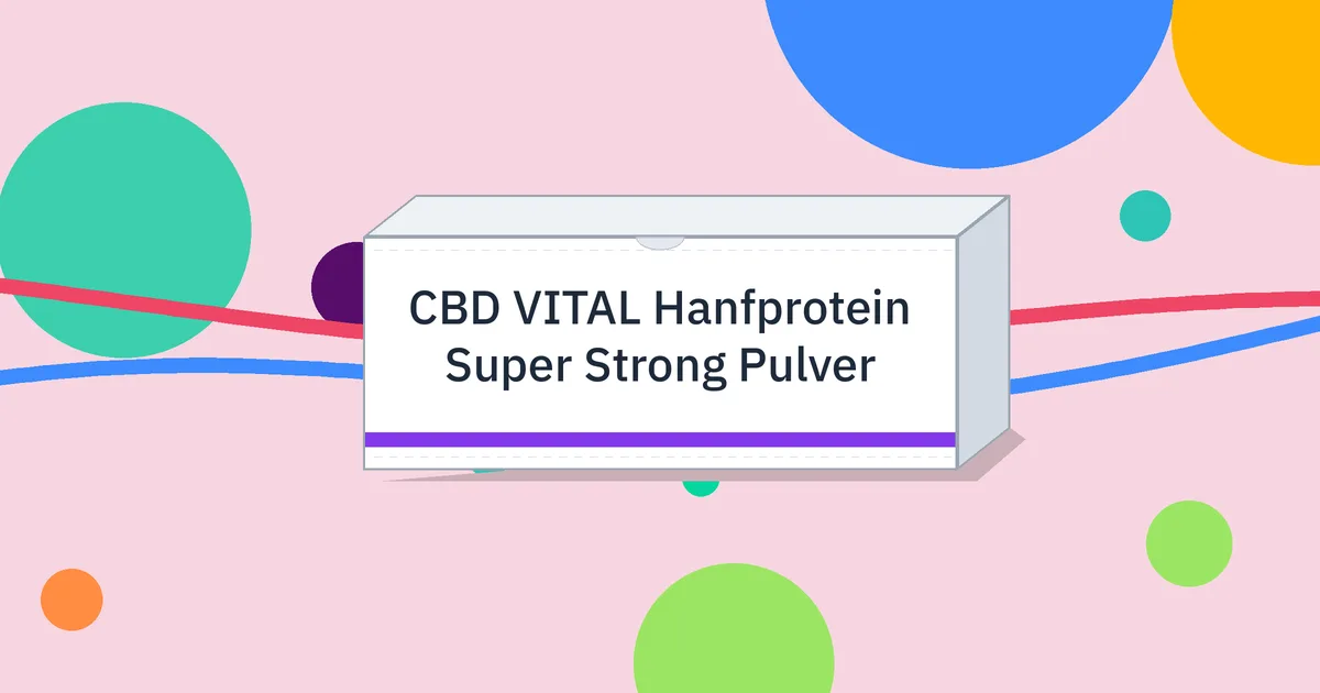 Symbolbild: Packung mit der Aufschrift CBD VITAL Hanfprotein Super Strong Pulver (PZN 18351740) – Verfügbarkeit und Bezug in Apotheken in Frankfurt am Main
