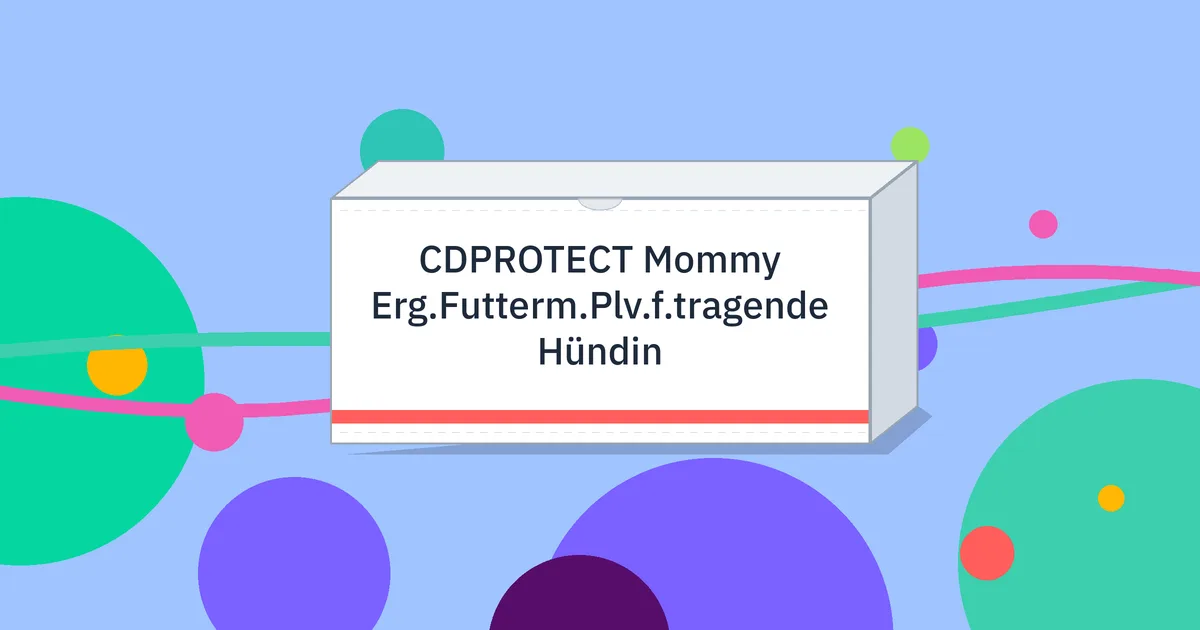 Symbolbild: Packung mit der Aufschrift CDPROTECT Mommy Erg.Futterm.Plv.f.tragende Hündin (PZN 20326181) – Verfügbarkeit und Bezug in Apotheken in Frankfurt am Main