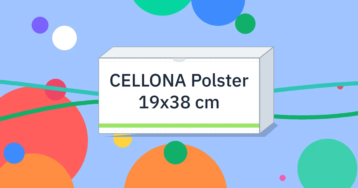 Symbolbild: Packung mit der Aufschrift CELLONA Polster 19x38 cm (PZN 16905973) – Verfügbarkeit und Bezug in Apotheken in Frankfurt am Main