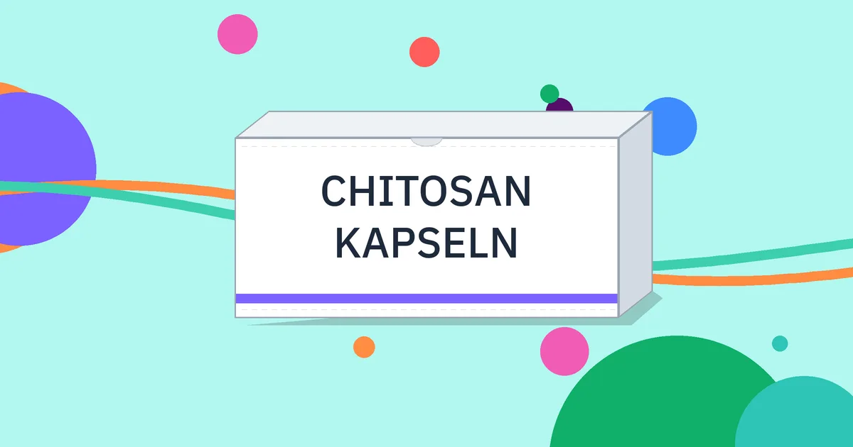 Symbolbild: Packung mit der Aufschrift CHITOSAN KAPSELN (PZN 07606303) – Verfügbarkeit und Bezug in Apotheken in Frankfurt am Main