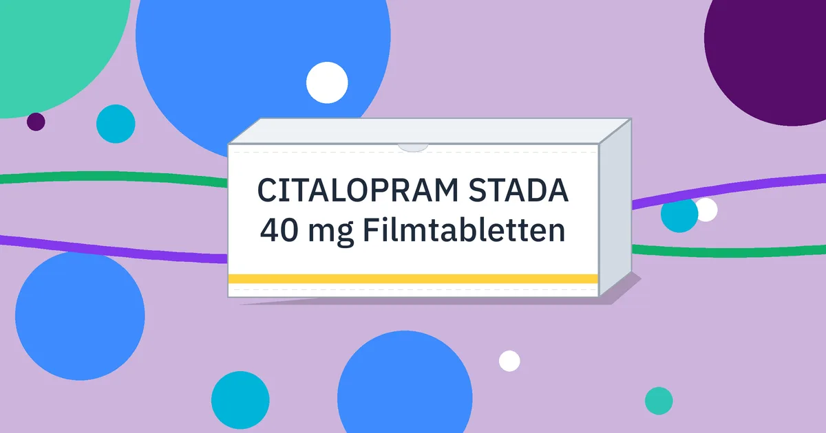 Symbolbild: Packung mit der Aufschrift CITALOPRAM STADA 40 mg Filmtabletten (PZN 17827726) – Verfügbarkeit und Bezug in Apotheken in Frankfurt am Main