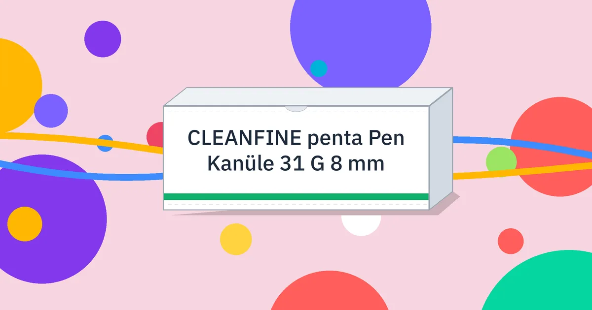 Symbolbild: Packung mit der Aufschrift CLEANFINE penta Pen Kanüle 31 G 8 mm (PZN 19768005) – Verfügbarkeit und Bezug in Apotheken in Frankfurt am Main