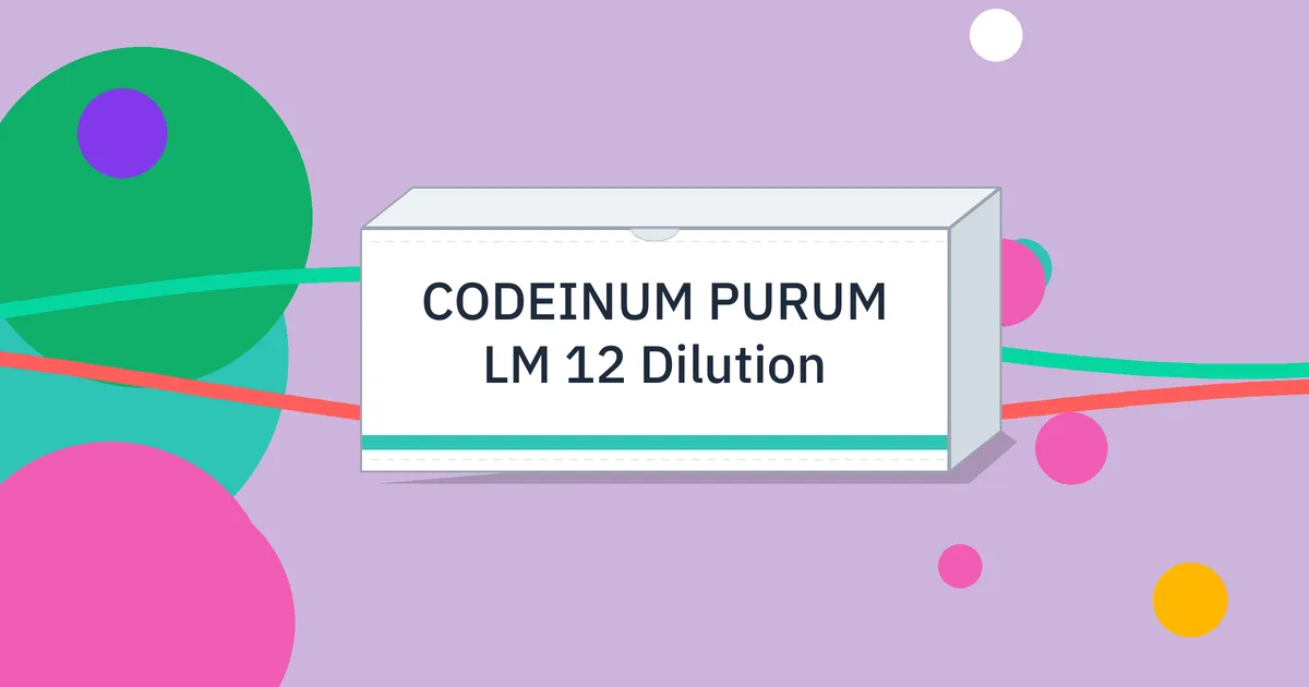 Symbolbild: Packung mit der Aufschrift CODEINUM PURUM LM 12 Dilution (PZN 12830422) – Verfügbarkeit und Bezug in Apotheken in Frankfurt am Main