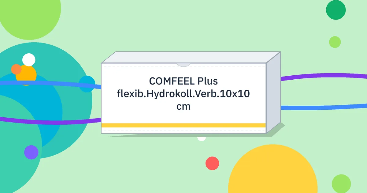 Symbolbild: Packung mit der Aufschrift COMFEEL Plus flexib.Hydrokoll.Verb.10x10 cm (PZN 18125920) – Verfügbarkeit und Bezug in Apotheken in Frankfurt am Main