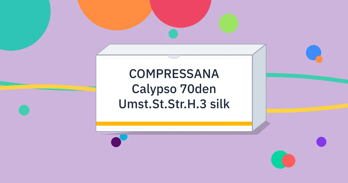 Symbolbild: Packung mit der Aufschrift COMPRESSANA Calypso 70den Umst.St.Str.H.3 silk (PZN 07719059) – Verfügbarkeit und Bezug in Apotheken in Frankfurt am Main
