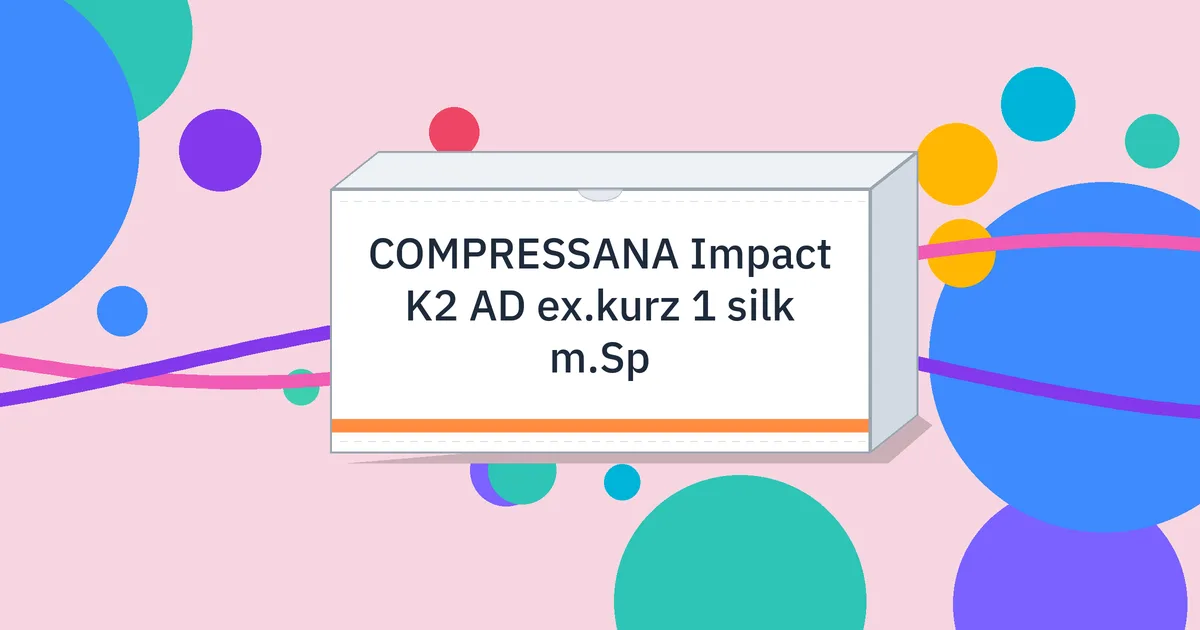 Symbolbild: Packung mit der Aufschrift COMPRESSANA Impact K2 AD ex.kurz 1 silk m.Sp (PZN 19221146) – Verfügbarkeit und Bezug in Apotheken in Frankfurt am Main
