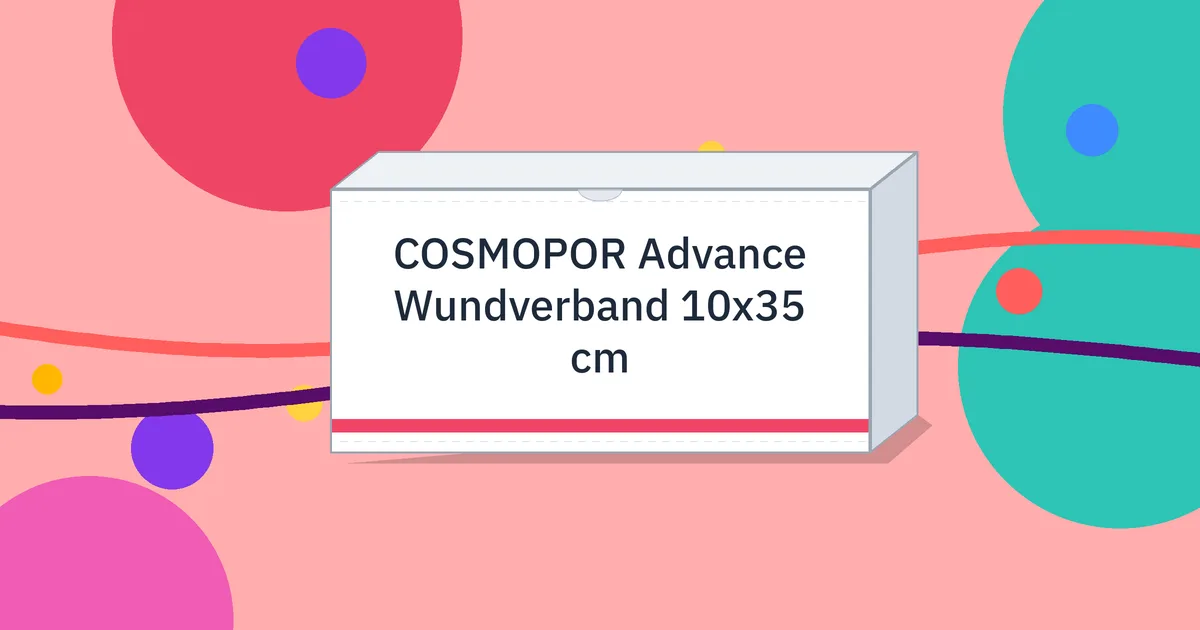 Symbolbild: Packung mit der Aufschrift COSMOPOR Advance Wundverband 10x35 cm (PZN 19520268) – Verfügbarkeit und Bezug in Apotheken in Frankfurt am Main
