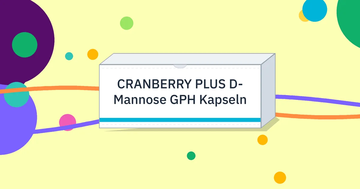 Symbolbild: Packung mit der Aufschrift CRANBERRY PLUS D-Mannose GPH Kapseln (PZN 15657125) – Verfügbarkeit und Bezug in Apotheken in Frankfurt am Main