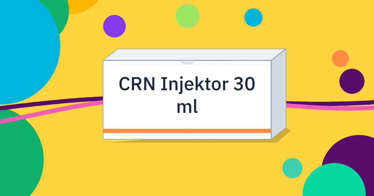 Symbolbild: Packung mit der Aufschrift CRN Injektor 30 ml (PZN 17530564) – Verfügbarkeit und Bezug in Apotheken in Frankfurt am Main