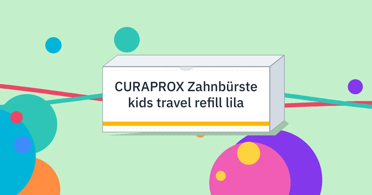 Symbolbild: Packung mit der Aufschrift CURAPROX Zahnbürste kids travel refill lila (PZN 20319235) – Verfügbarkeit und Bezug in Apotheken in Frankfurt am Main