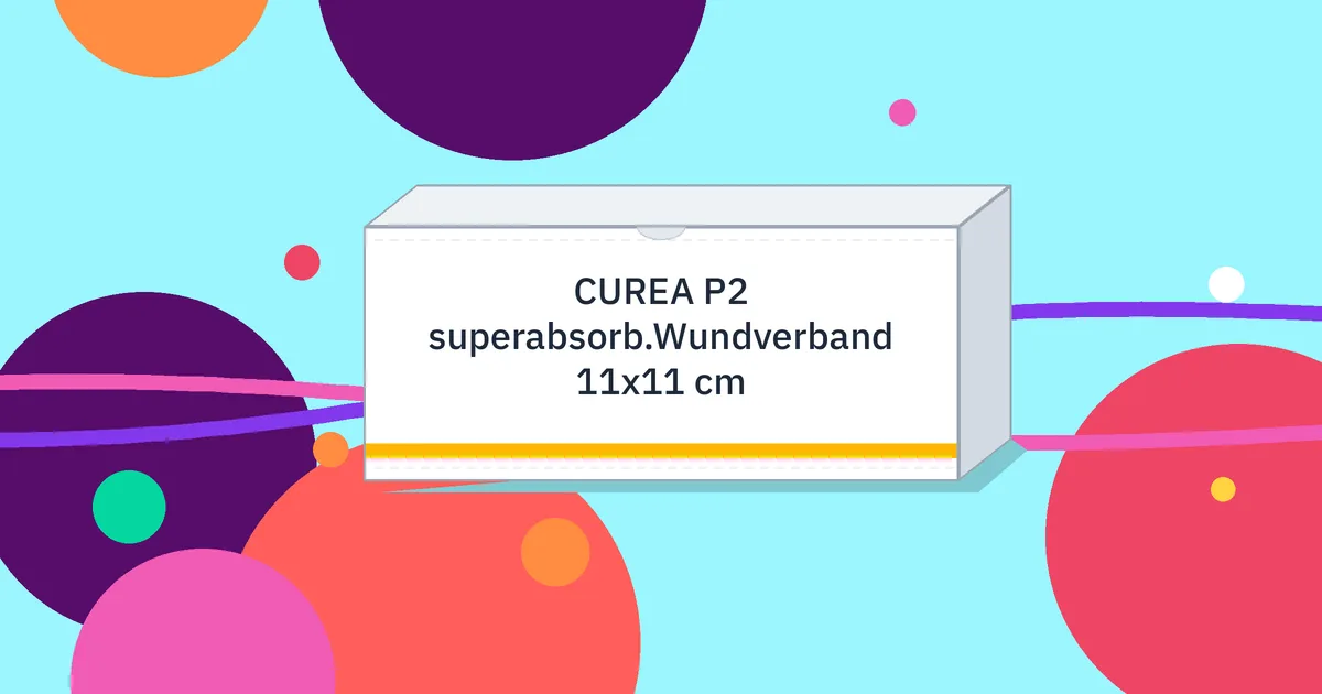 Symbolbild: Packung mit der Aufschrift CUREA P2 superabsorb.Wundverband 11x11 cm (PZN 11114273) – Verfügbarkeit und Bezug in Apotheken in Frankfurt am Main