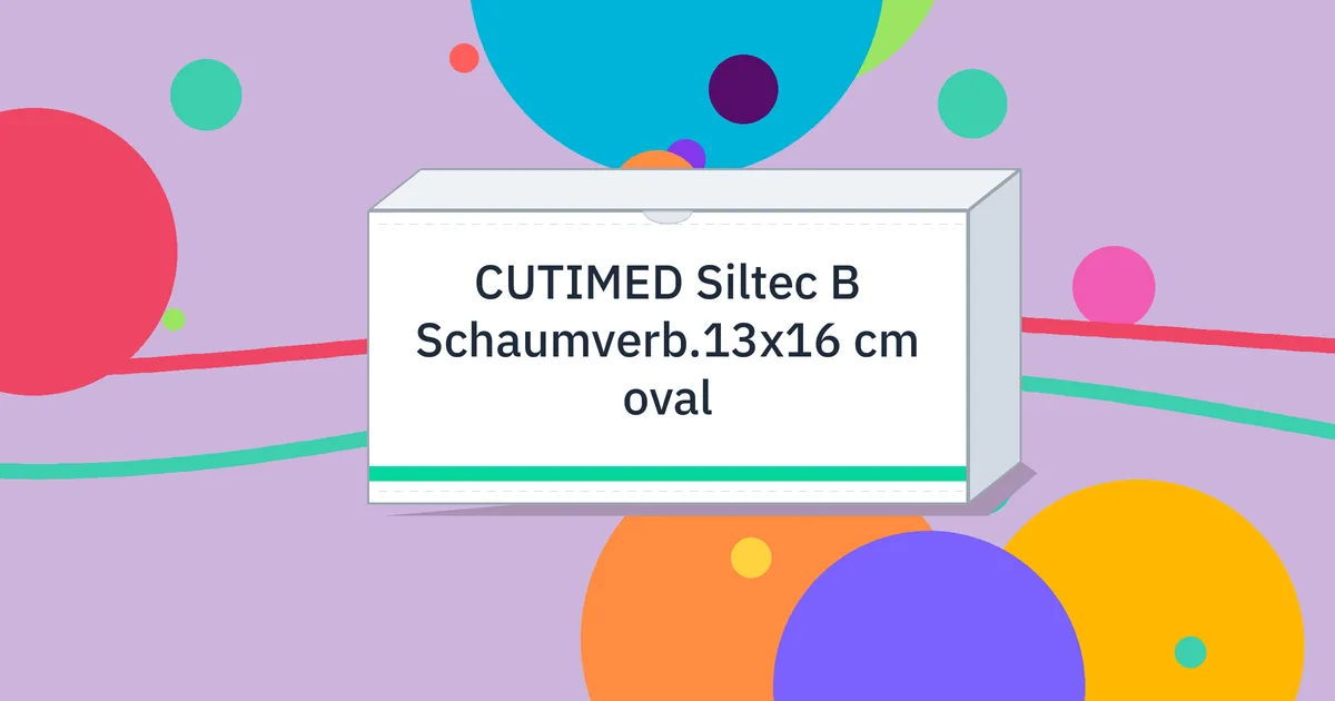 Symbolbild: Packung mit der Aufschrift CUTIMED Siltec B Schaumverb.13x16 cm oval (PZN 19472954) – Verfügbarkeit und Bezug in Apotheken in Frankfurt am Main