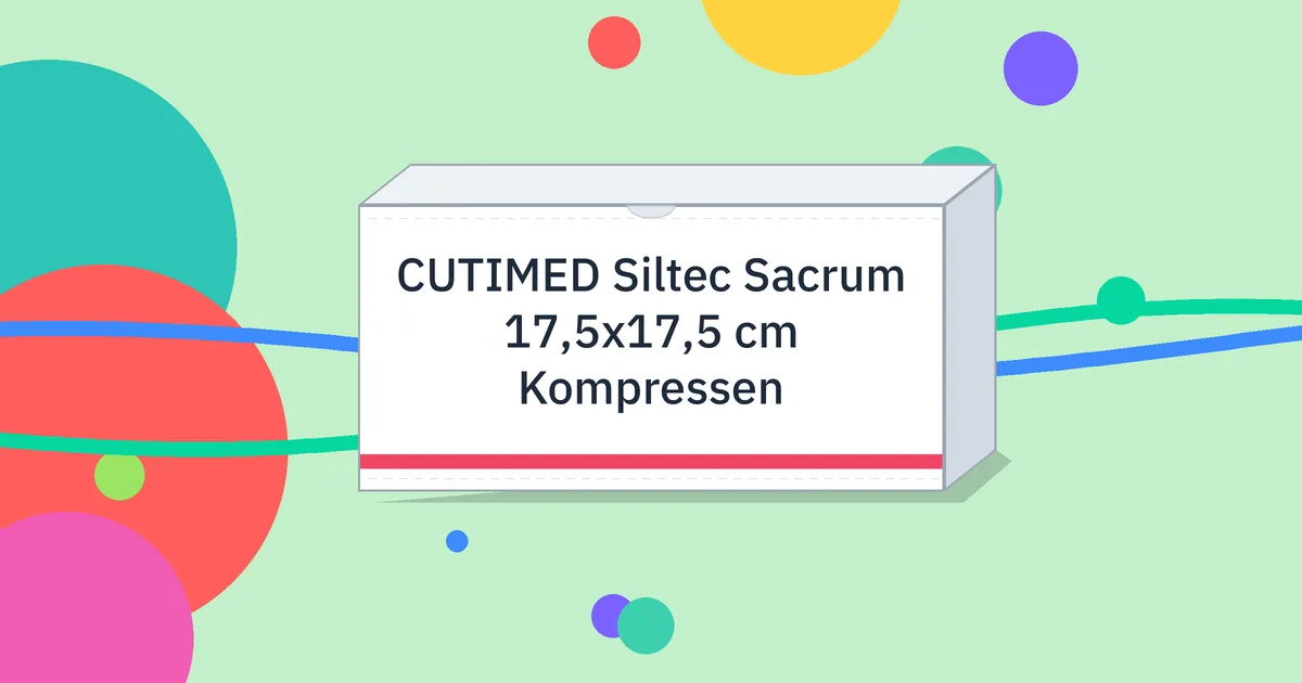 Symbolbild: Packung mit der Aufschrift CUTIMED Siltec Sacrum 17,5x17,5 cm Kompressen (PZN 07766188) – Verfügbarkeit und Bezug in Apotheken in Frankfurt am Main