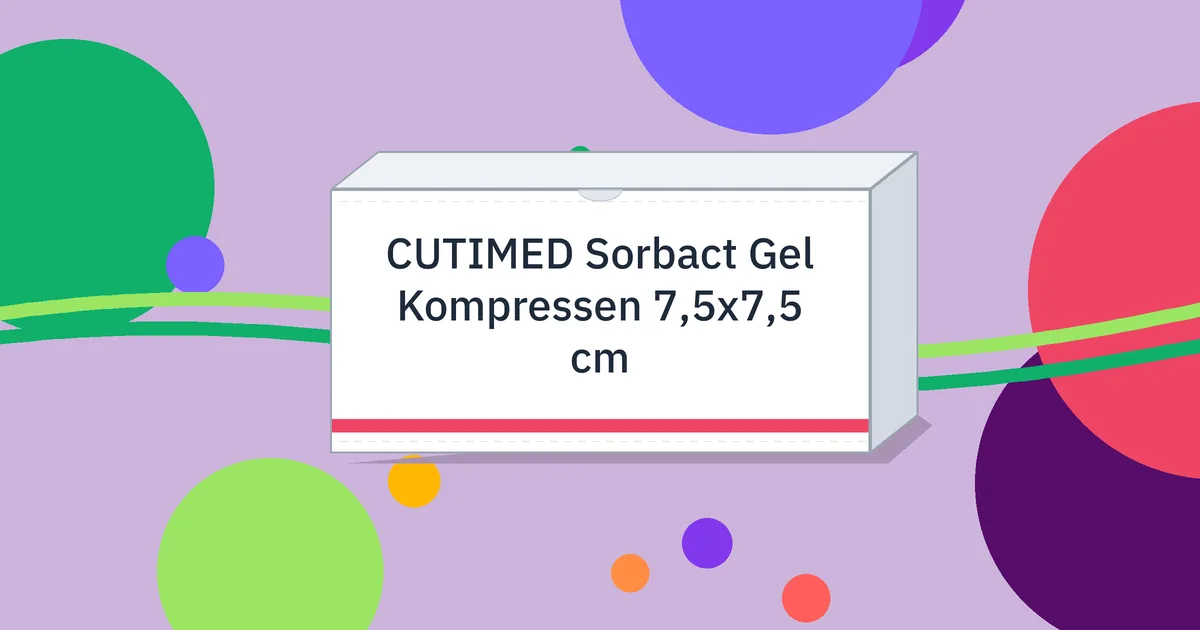 Symbolbild: Packung mit der Aufschrift CUTIMED Sorbact Gel Kompressen 7,5x7,5 cm (PZN 19959053) – Verfügbarkeit und Bezug in Apotheken in Frankfurt am Main