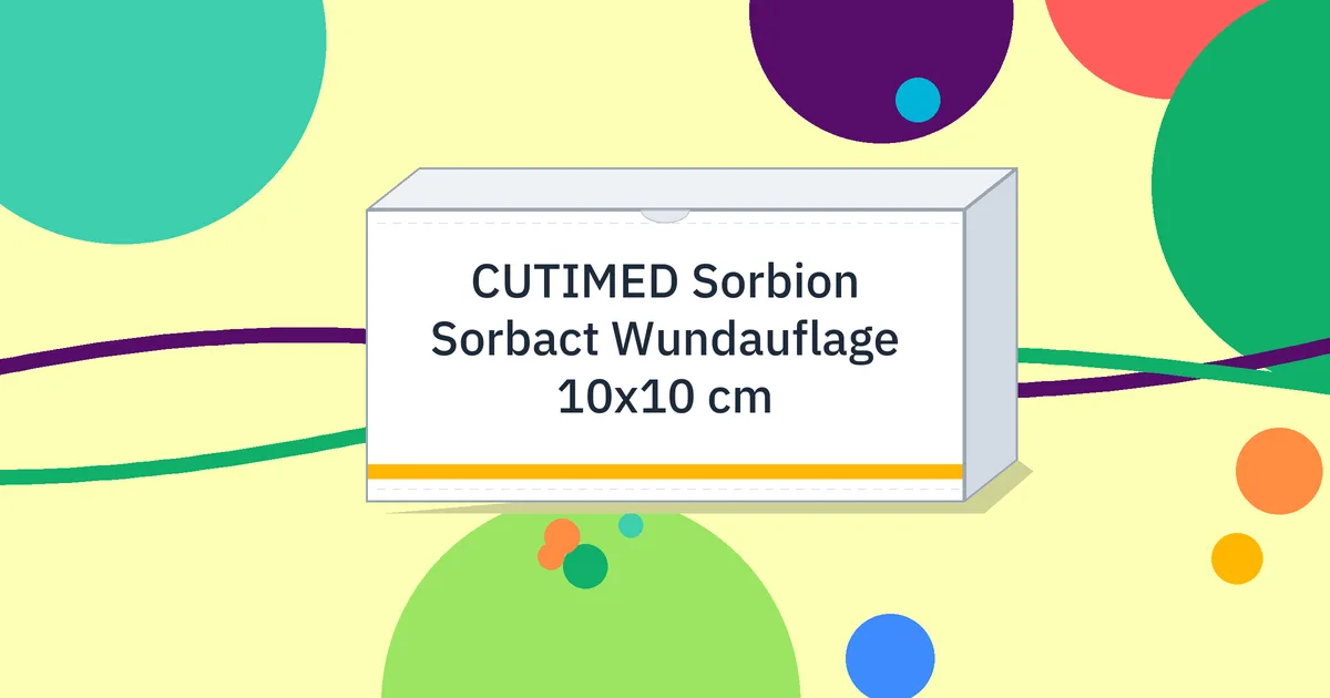 Symbolbild: Packung mit der Aufschrift CUTIMED Sorbion Sorbact Wundauflage 10x10 cm (PZN 03171067) – Verfügbarkeit und Bezug in Apotheken in Frankfurt am Main