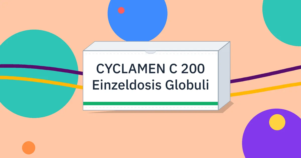 Symbolbild: Packung mit der Aufschrift CYCLAMEN C 200 Einzeldosis Globuli (PZN 01543659) – Verfügbarkeit und Bezug in Apotheken in Frankfurt am Main