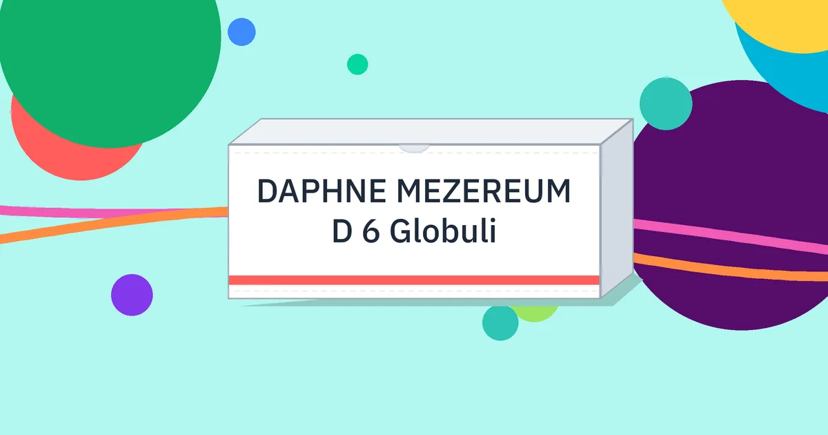 Symbolbild: Packung mit der Aufschrift DAPHNE MEZEREUM D 6 Globuli (PZN 13718897) – Verfügbarkeit und Bezug in Apotheken in Frankfurt am Main
