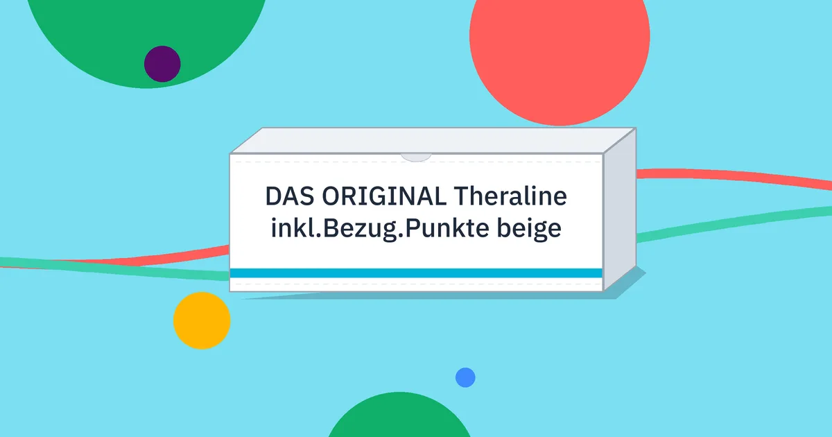 Symbolbild: Packung mit der Aufschrift DAS ORIGINAL Theraline inkl.Bezug.Punkte beige (PZN 12338885) – Verfügbarkeit und Bezug in Apotheken in Frankfurt am Main