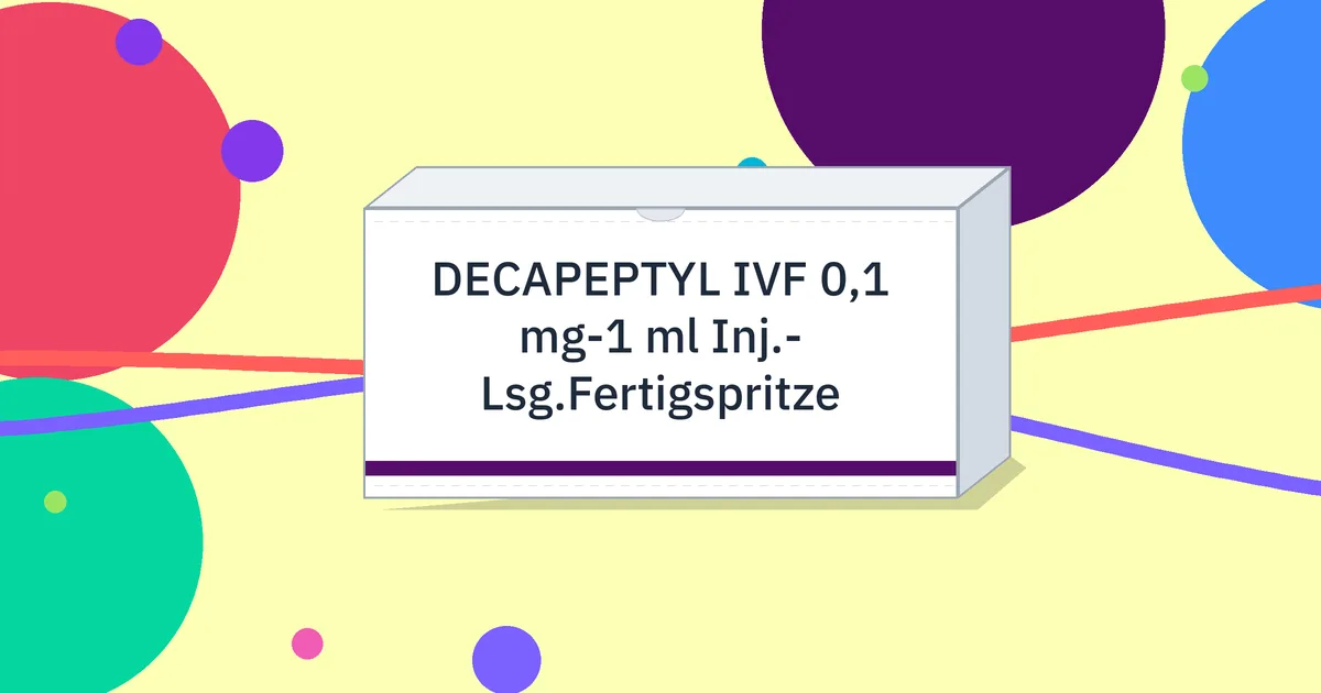 Symbolbild: Packung mit der Aufschrift DECAPEPTYL IVF 0,1 mg-1 ml Inj.-Lsg.Fertigspritze (PZN 19918367) – Verfügbarkeit und Bezug in Apotheken in Frankfurt am Main