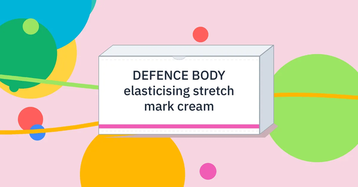 Symbolbild: Packung mit der Aufschrift DEFENCE BODY elasticising stretch mark cream (PZN 11892303) – Verfügbarkeit und Bezug in Apotheken in Frankfurt am Main