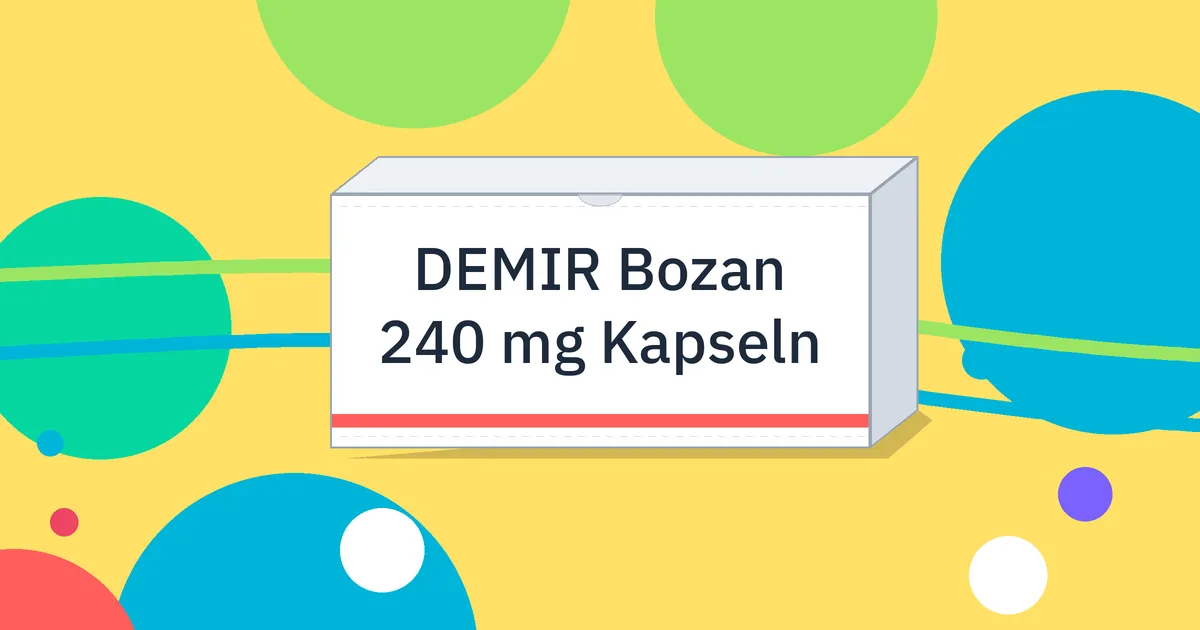 Symbolbild: Packung mit der Aufschrift DEMIR Bozan 240 mg Kapseln (PZN 17192481) – Verfügbarkeit und Bezug in Apotheken in Frankfurt am Main
